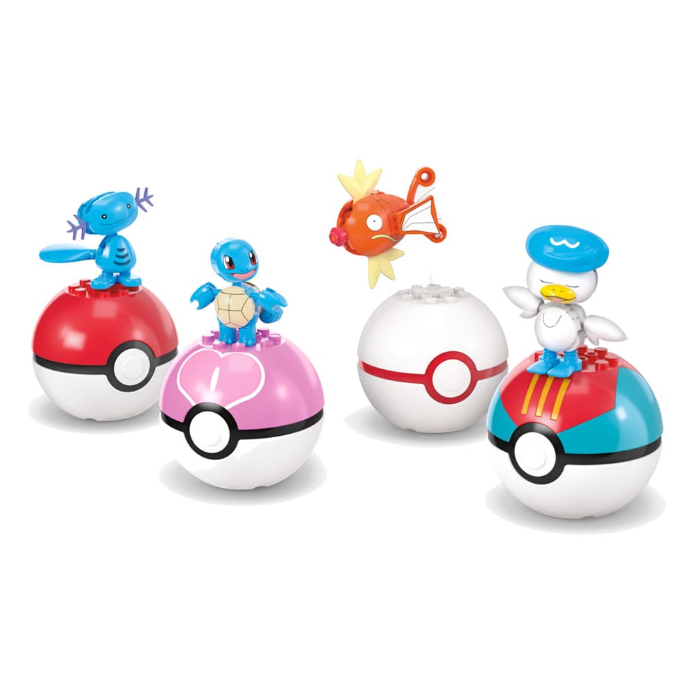 Pokémon MEGA Construction Set Water-Type Trainer Team Building Toy Kit ...